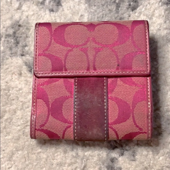 Coach | Bags | Coach Hot Pink Logo Small Wallet | Poshmark